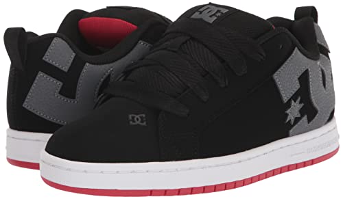 DC Shoes Men's Court Graffik Casual Low Top Skate Shoe Sneaker, Black/Grey/RED, 11