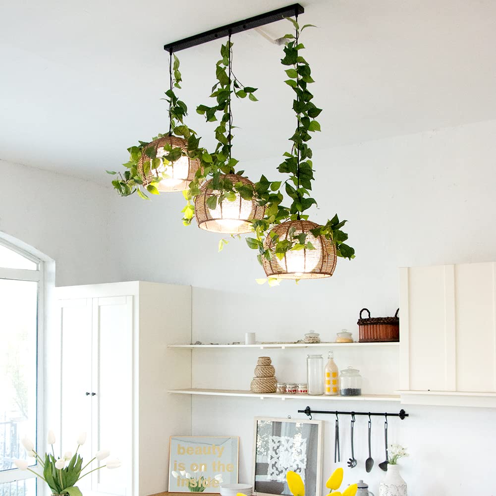 Apeair 3Pcs Artificial Greenery Ivy Vines Kit, 6FT Odorless Silk Ivy Garland, Green Leaves Fake Hanging Plants, for Boho Decor, Home, Classroom, Wall, Party and Wedding Decoration