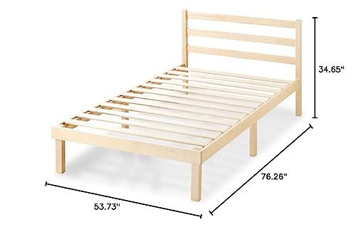 ZINUS Robin Wood Platform Bed Frame with Headboard, Wood Slat Support, No Box Spring Needed, Easy Assembly, Full, Brown