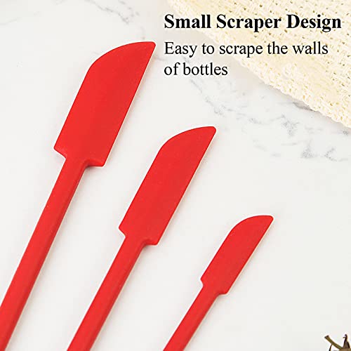 Mini Spatula Silicone, 6 PCS Jar Spatula Last Drop Small Spatulas, Reusable Double-ended Tiny Silicone Spoon Spatula for Kitchen and Beauty