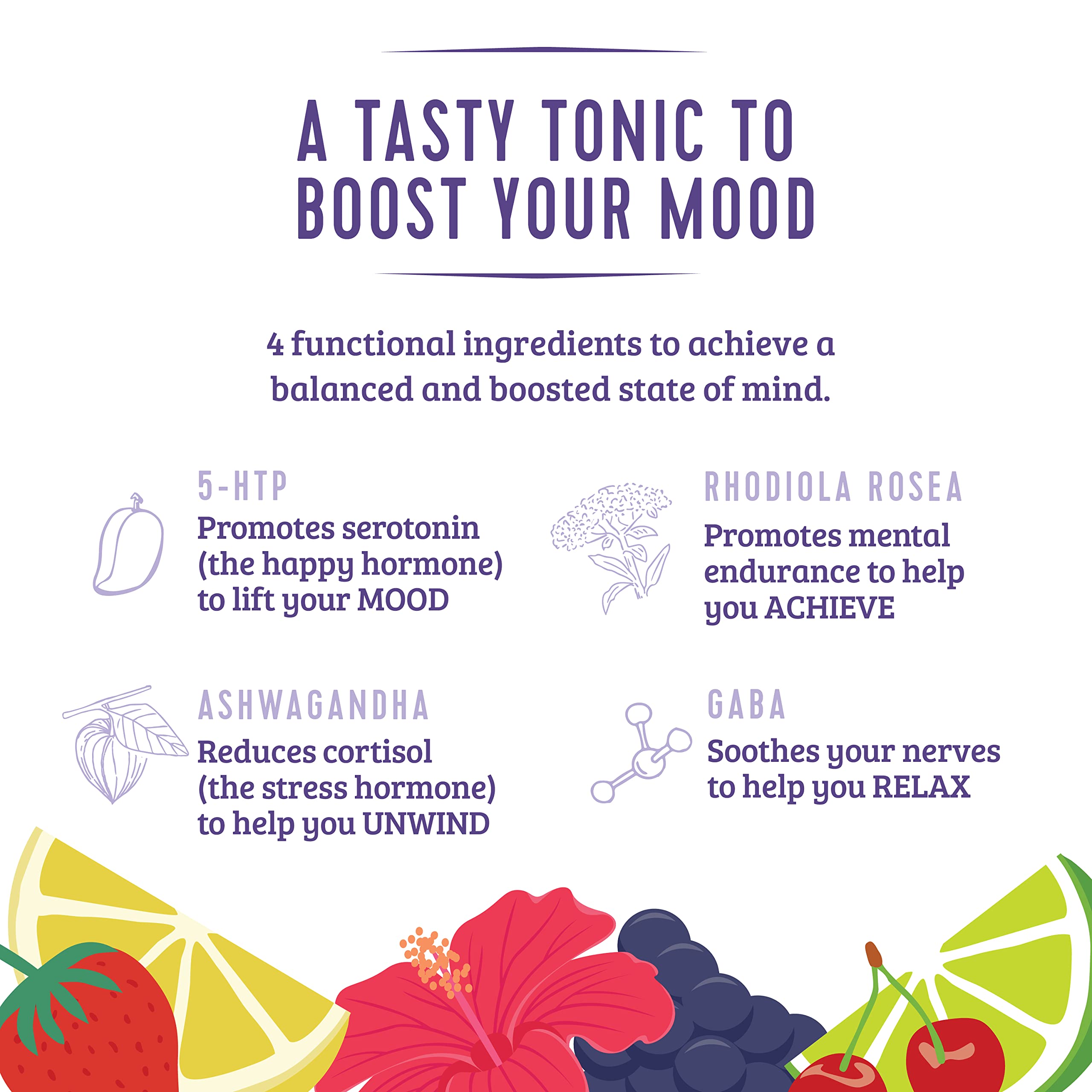 Kowa Mood Boost, 10 Calorie Soda, Adaptogen Drink, 0 Sugar, No Caffeine, Variety Pack, 12 fl oz (Pack of 12)