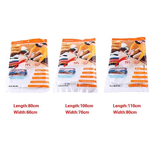 5Pcs Travel Clothes Compression Storage Bag Vacuum Compress Bag Vacuum Storage Bag Save Space Saving Seal Quilts Clothes Holder Organizer(100 x 70cm / 39 x 27.6inch)