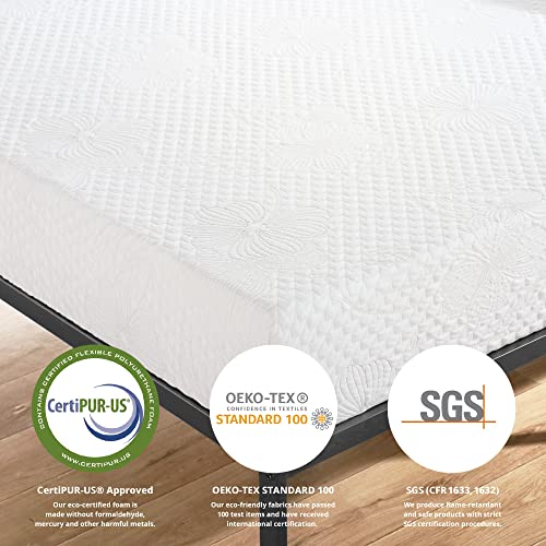 Olee Sleep 9" Cool I-Gel Multi Layered Memory Foam Mattress, Full, White