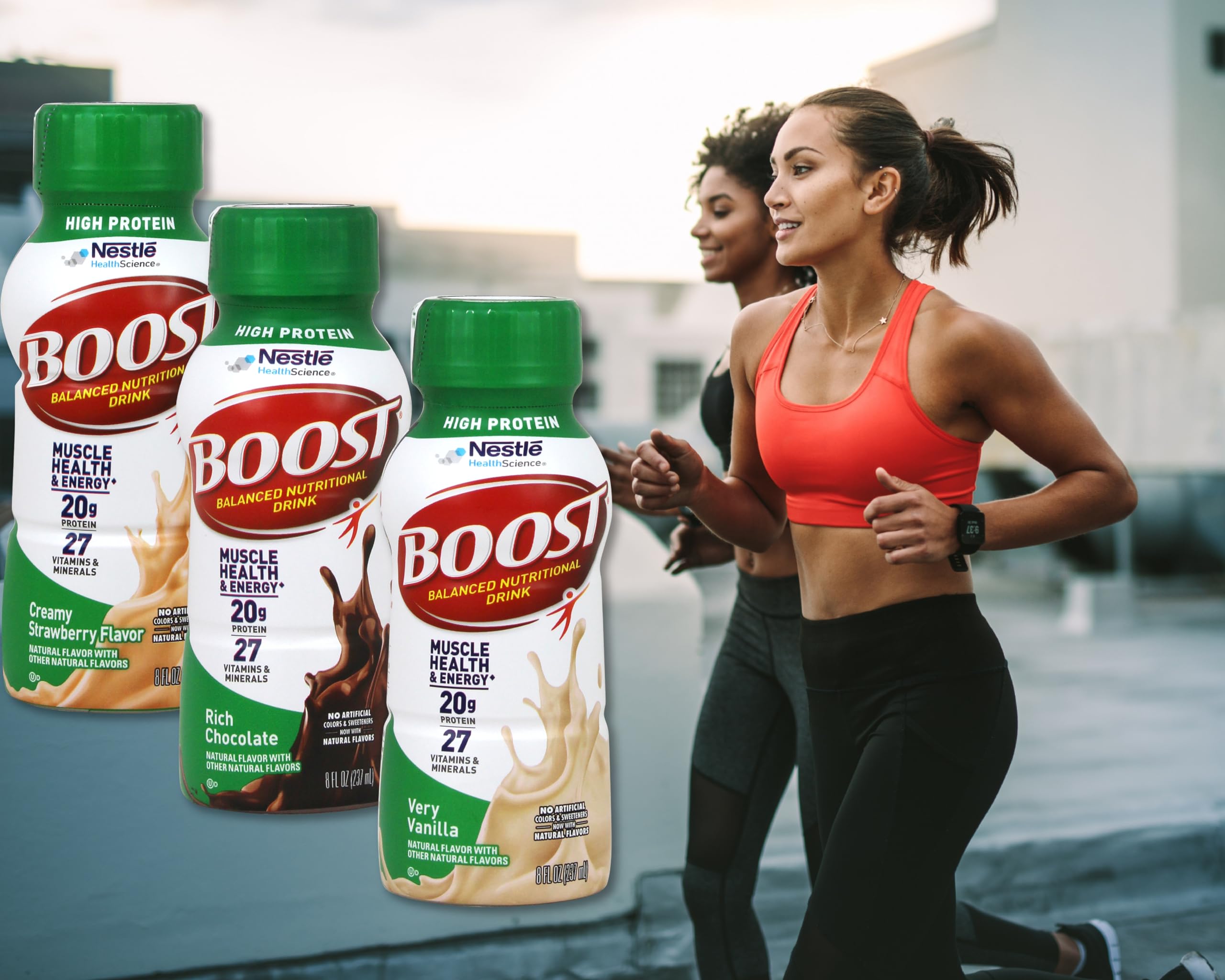 Niro Assortment | Boost High Protein Shake Variety | High Protein | Boost Rich Chocolate, Boost Creamy Strawberry, and Boost Very Vanilla Flavors | 12 Pack | Included one Niro beverage sleeve