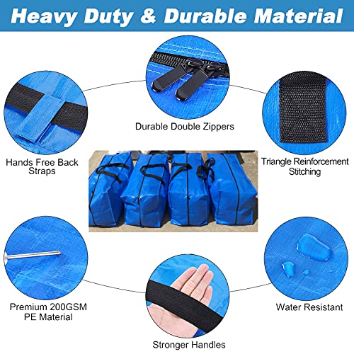 Moving Bags Heavy Duty, 4 pcs Reusable Plastic Moving Totes, Extra Large Packing Bags with Backpack Straps for Clothes Storage Containers,Compatible with Ikea Frakta Cart, Alternative to Moving Box