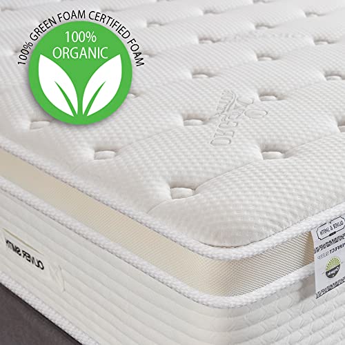 Full Size Mattress - 14 Inch Cool Memory Foam & Spring Hybrid Mattress with Breathable Cover - Comfort Plush Euro Pillow Top - Rolled in a Box - Oliver & Smith