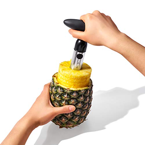 OXO Good Grips Stainless Steel Pineapple Corer & Slicer,Silver/Black