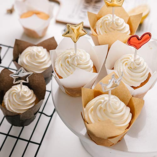 Katbite Tulip Cupcake Liners 200PCS, Muffin Baking Cupcake Liners Holders, Baking Cups, Cupcake Wrapper for Party, Wedding, Birthday, Christmas Cupcake Liners