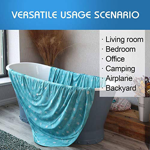 Cooling Blanket with Double Sided Cold Effect, King Size Lightweight Breathable Summer Oversize Coastal Theme Blankets for Bed, Transfer Heat to Keep Body Cool for Hot Sleepers Night Sweats, 108βx90β