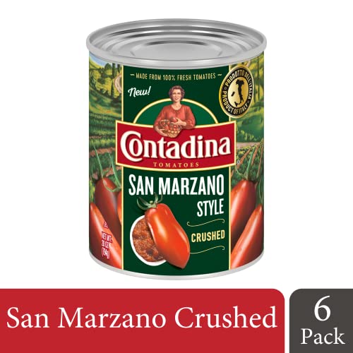 Contadina San Marzano Style Crushed Tomatoes, 28 oz (Pack of 6 Cans)