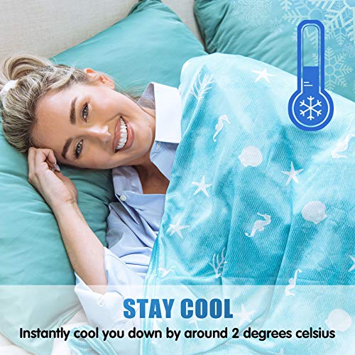 Cooling Blanket with Double Sided Cold Effect, King Size Lightweight Breathable Summer Oversize Coastal Theme Blankets for Bed, Transfer Heat to Keep Body Cool for Hot Sleepers Night Sweats, 108βx90β