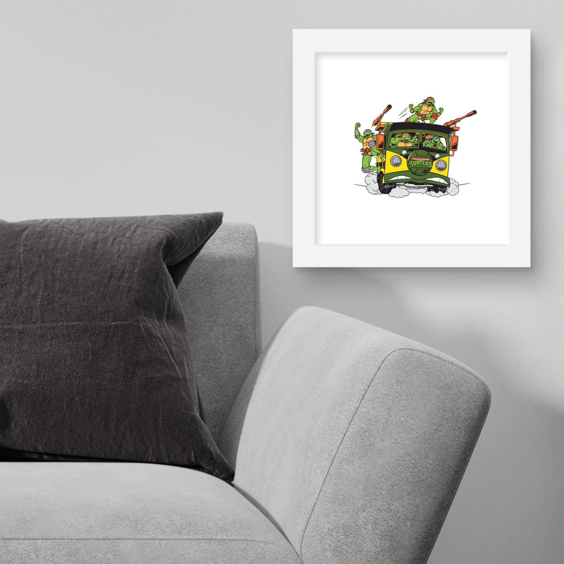Trends International Gallery Pops Nickelodeon Teenage Mutant Ninja Turtles - Party Wagon Wall Art Wall Poster, 12" x 12", White Framed Version