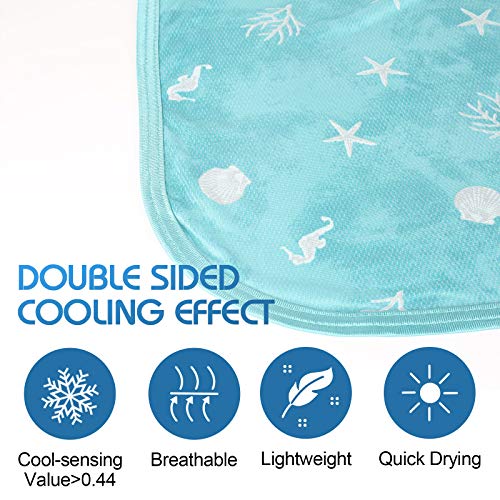 Cooling Blanket with Double Sided Cold Effect, King Size Lightweight Breathable Summer Oversize Coastal Theme Blankets for Bed, Transfer Heat to Keep Body Cool for Hot Sleepers Night Sweats, 108βx90β