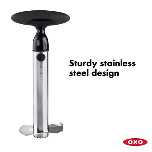 OXO Good Grips Stainless Steel Pineapple Corer & Slicer,Silver/Black