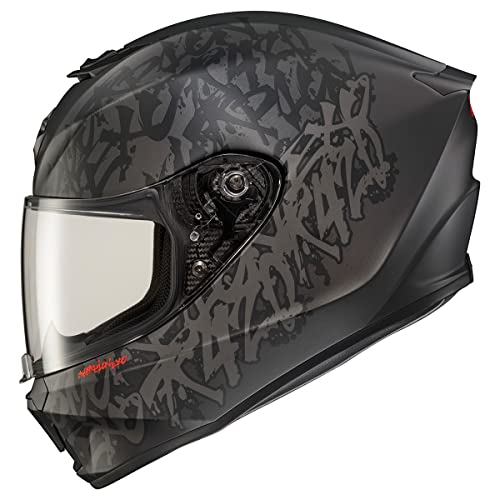 ScorpionEXO R420 Grunge Full Face Polycarbonate Intergrated Bluetooth Speaker Pockets DOT Approved Unisex Adult Motorcycle Helmet (Phantom - 2X-Large)