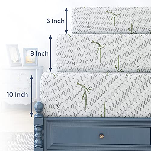 IULULU Queen Size Mattress in a Box, 8 Inch Gel Memory Foam Mattress with Bamboo Cover, Cooling Bed Mattress Made in USA, CertiPUR-US Certified,White