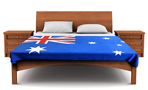 Fuzzy FlagsTM Australia Flag Fleece Blanket - 80-inches x 50-inches - Oversized Australian Flag Travel Throw Cover