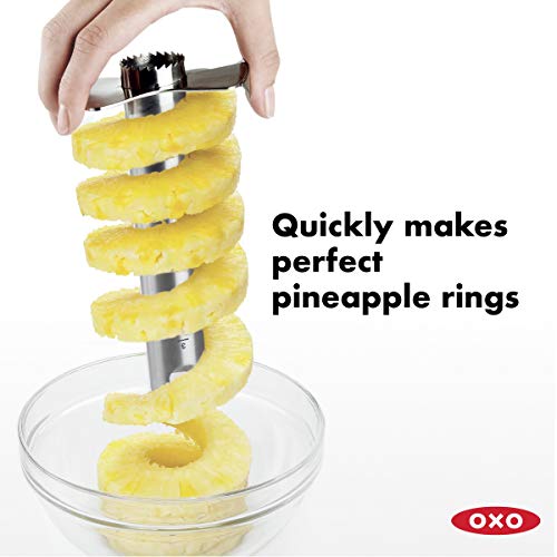 OXO Good Grips Stainless Steel Pineapple Corer & Slicer,Silver/Black