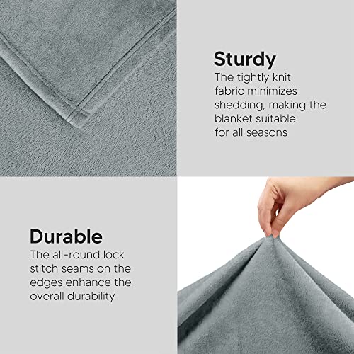 Utopia Bedding Fleece Blanket King Size Cool Grey Lightweight Fuzzy Soft Anti-Static Microfiber Bed Blanket (90x102 Inches)
