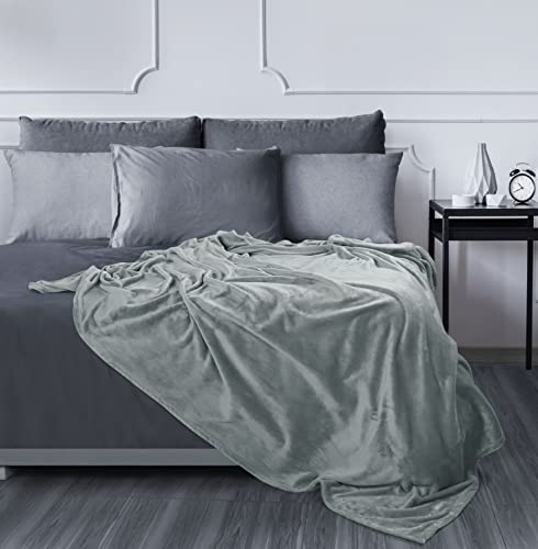 Utopia Bedding Fleece Blanket King Size Cool Grey Lightweight Fuzzy Soft Anti-Static Microfiber Bed Blanket (90x102 Inches)