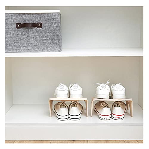 ASkinds 6 Pack Shoe Stacker Slots Space Saver, Double Layer Stack Shoe Racks, Increase Space by 200% Shoe Stackers for Home Closet Organization(Random Color)