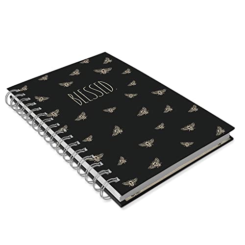 Studio Oh! Medium Spiral Notebook 5.75" x 8.75", Cute Cover Daily Planner, Hardcover Journal Notepad, 160 Page Lined Paper, 100 GSM Paper Weight, Lay-Flat Binding for Journaling, Blessed Bee Kraft