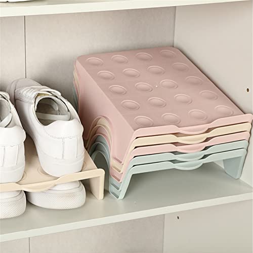 ASkinds 6 Pack Shoe Stacker Slots Space Saver, Double Layer Stack Shoe Racks, Increase Space by 200% Shoe Stackers for Home Closet Organization(Random Color)