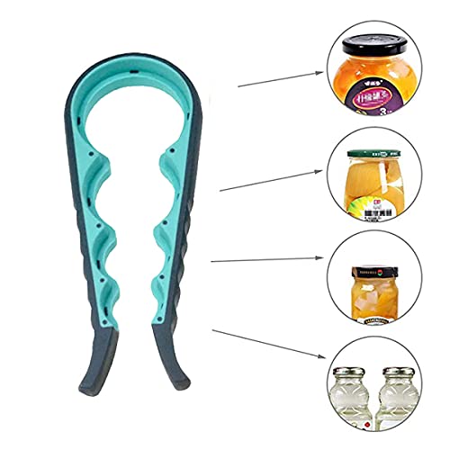 GZLT Jar Opener for Seniors with Arthritis,Jar Opener for Weak Hands,5-in-1 Bottle Opener,4-in-1 Can Opener(Blue)