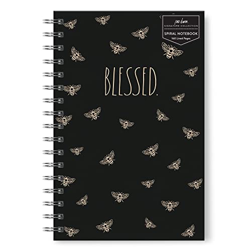Studio Oh! Medium Spiral Notebook 5.75" x 8.75", Cute Cover Daily Planner, Hardcover Journal Notepad, 160 Page Lined Paper, 100 GSM Paper Weight, Lay-Flat Binding for Journaling, Blessed Bee Kraft