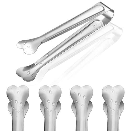 Dmoera 18 Pack Premium Small Serving Tongs, Mini Stainless Steel Appetizer Tongs 4.33Inch Silver