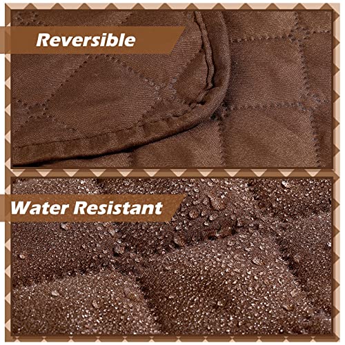 Panelee 2 Pcs Headrest Cover for Recliner Chair Sofa Headrest Cover Head Protector Furniture Protector for Recliner Sofa Slipcovers(Chocolate)