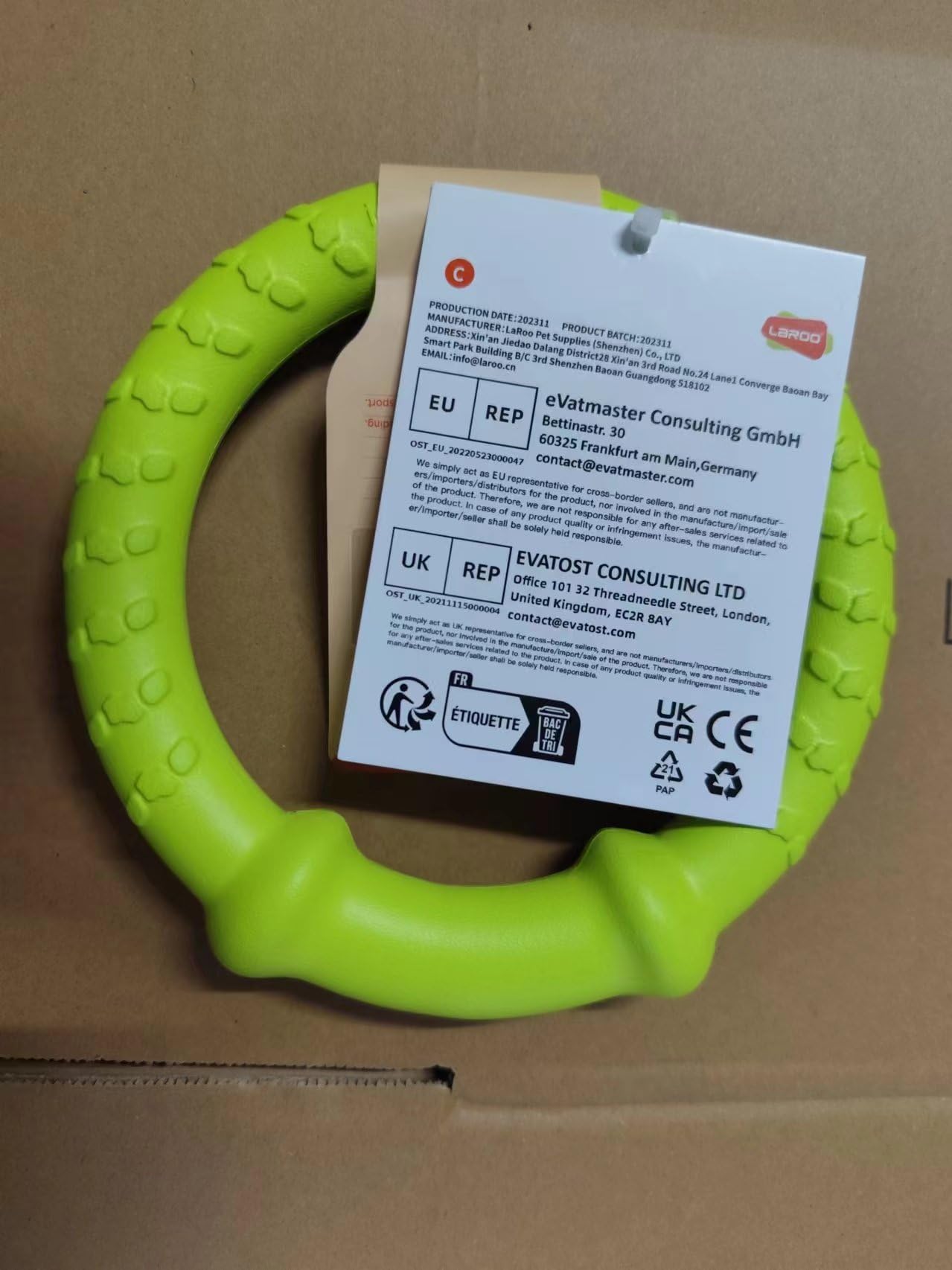 LaRoo Dog Flying Ring Toys, Floating Flying Disc ABS Durable Interactive Chew Toys for Training Outdoor Playing Puppy Medium Large Dogs (Small Green/18cm)