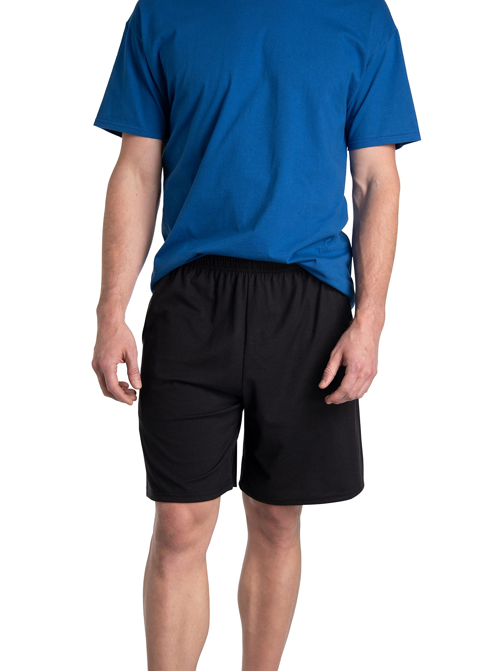 Fruit of the Loom Men's Eversoft Cotton Shorts with Pockets (S-4xl), 2 Pack-Black