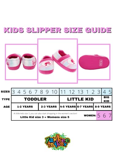 Barbie Rainbow Toddler Girls Plush Aline Slippers (Pink, 9-10 M US Toddler)