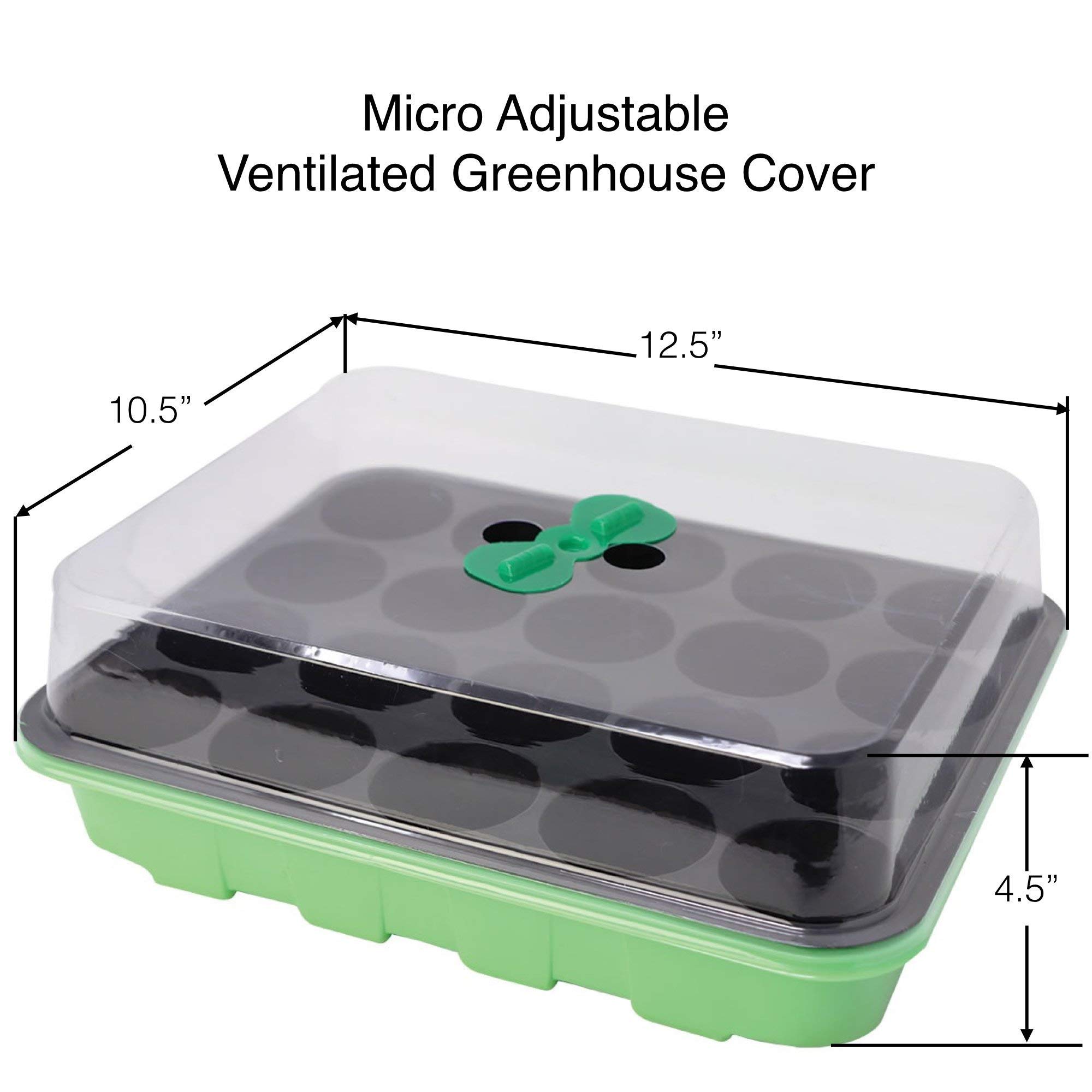 Window Garden 20 Cavity Seed Propagation Kits (2) and Greenhouse Seed Starter Kit β Mini Reusable Plastic Indoor Seed Starter Tray with Dome and Soil Pods for Starting Seeds