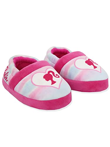 Barbie Rainbow Toddler Girls Plush Aline Slippers (Pink, 9-10 M US Toddler)