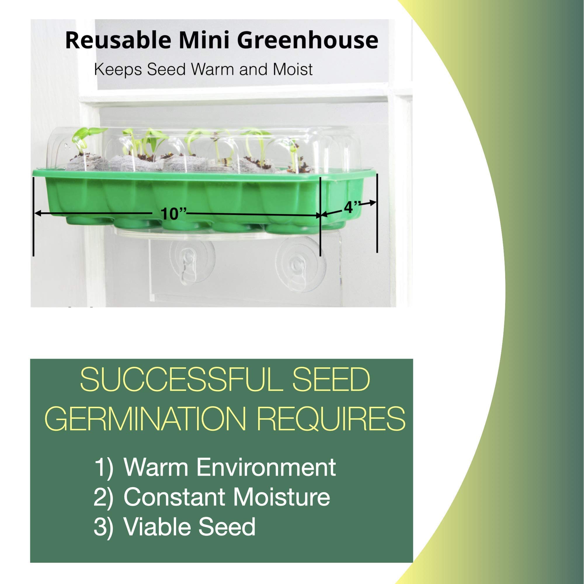 Window Garden 20 Cavity Seed Propagation Kits (2) and Greenhouse Seed Starter Kit β Mini Reusable Plastic Indoor Seed Starter Tray with Dome and Soil Pods for Starting Seeds