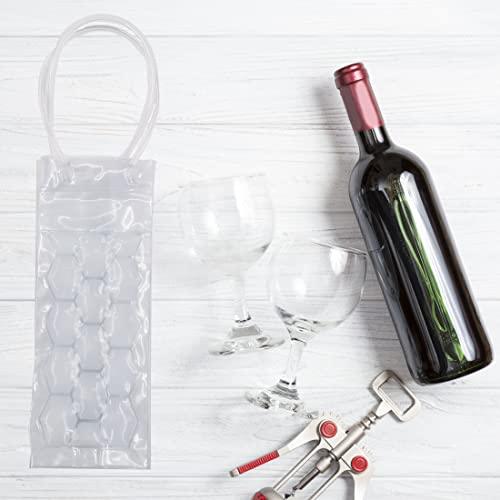 2 Pcs Wine Chiller，Ice Wine Bag, Gel Wine Bottle Chill Cooler Ice Bag,Wine Cooler Refrigerator & Beverage Transport, Clear Freezer Bag，Wine Bottle Chiller Cooler for Red White Champagne or Sparkling