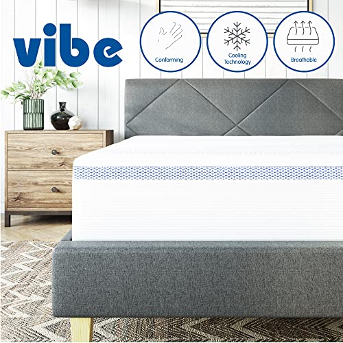 Vibe Gel Memory Foam 12-Inch Mattress with Bonus Mattress Protector| CertiPUR-US Certified | Bed-in-a-Box, Twin XL, White