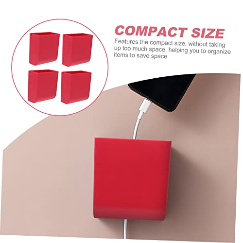 Holibanna Remote Control Storage Box Rc Stand Vanity Organizer Tray Cellphone Stand 4pcs Box Wall Adhesive Pen Holder Remote Wall Stand Wall Sundries Holder Wall Mounted Rack Storage Rack