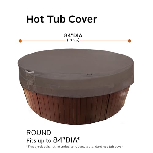 Classic Accessories Ravenna Water-Resistant Round Hot Tub Cover, 84 Inch