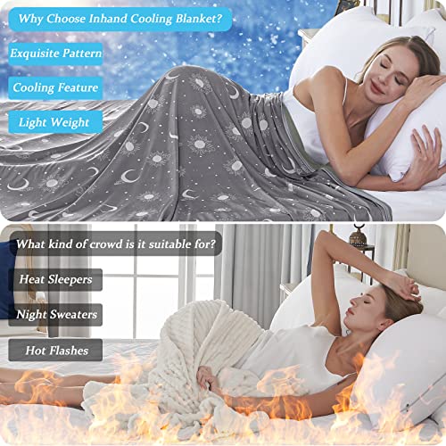 inhand Cooling Blanket, Twin Size (59"x79") Cooling Blankets for Hot Sleepers, Q-Max >0.45 Decorative Lightweight Breathable Summer Cold Blankets for Sleeping Night Sweats to Keep Cool, Grey Sky