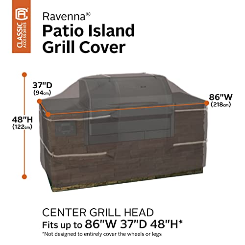 Classic Accessories Ravenna Water-Resistant 86 in. BBQ Grill Cover for Island with Center Grill Head