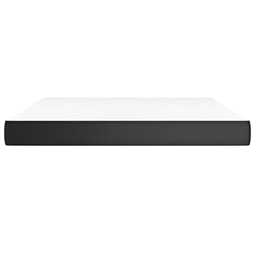 vidaXL Pocket Spring Bed Mattress Black 76"x79.9"x7.9" King Faux Leather