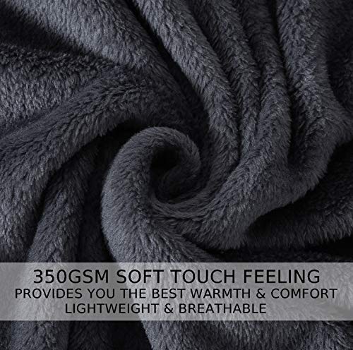 Soft Queen Size Blanket for All Season Warm Fuzzy Microplush Lightweight Thermal Fleece Summer Autumn Fall Winter Spring Blankets for Queen Full Bed Couch Sofa,90x90 Inches,Dark Gray