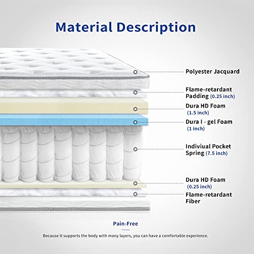 Olee Sleep Foam 10 Inch Milky Way Tight Top Hybrid Mattress, Queen, Firm, Plush,White