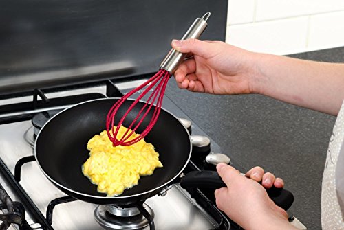 Silicone Whisk Set of 3 - Stainless Steel & Silicone Non-Stick Coating β Colored Balloon Egg Beater for Blending, Whisking, Beating, Frothing & Stirring (12-inch, 10-inch & 8.5-inch)