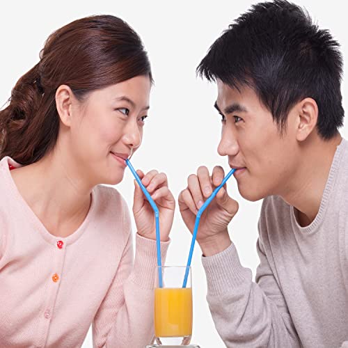 200 Pcs 10.2 Inch Colorful Flexible Drinking Straws, Individual Package Disposable Plastic Fancy Straws.