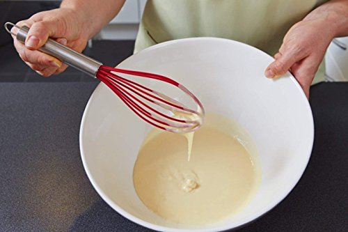 Silicone Whisk Set of 3 - Stainless Steel & Silicone Non-Stick Coating β Colored Balloon Egg Beater for Blending, Whisking, Beating, Frothing & Stirring (12-inch, 10-inch & 8.5-inch)