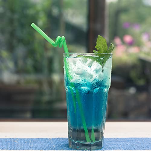 200 Pcs 10.2 Inch Colorful Flexible Drinking Straws, Individual Package Disposable Plastic Fancy Straws.